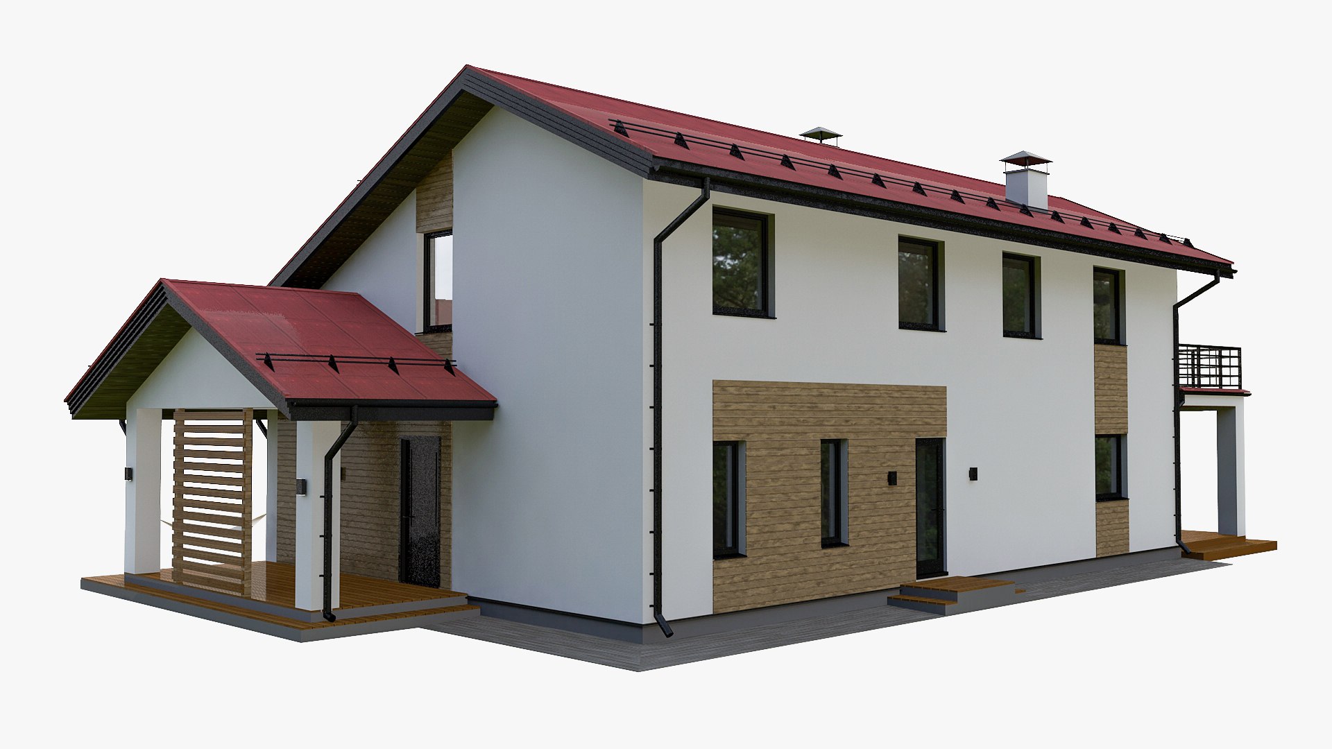 3D Model European Modern House - TurboSquid 1745624