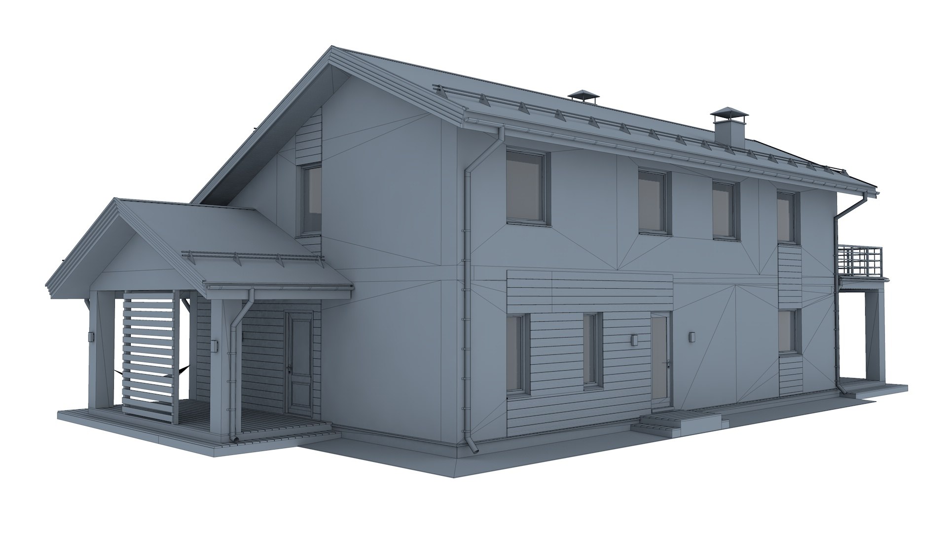 3D Model European Modern House - TurboSquid 1745624