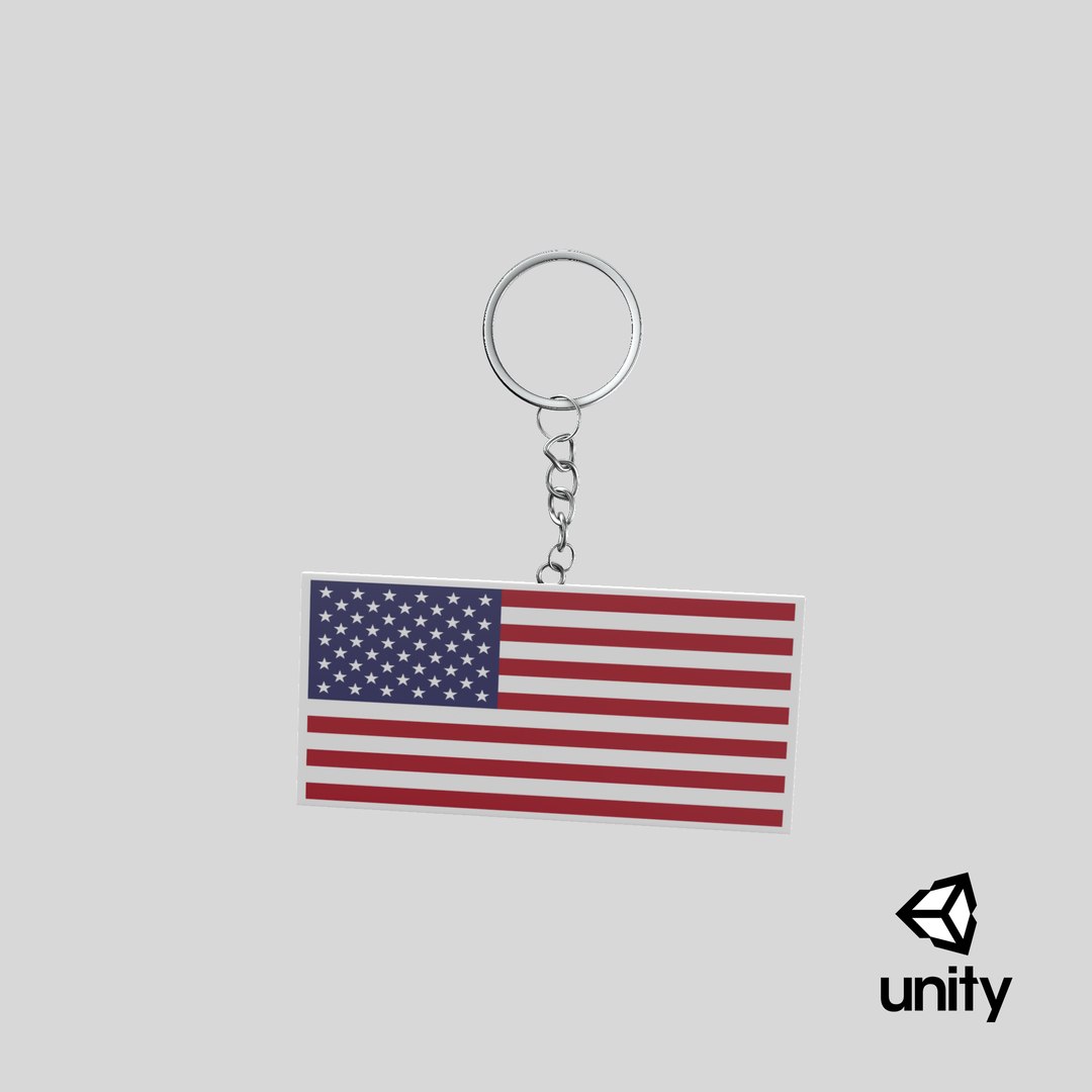 3D Model US Flag Keychain - TurboSquid 1856567