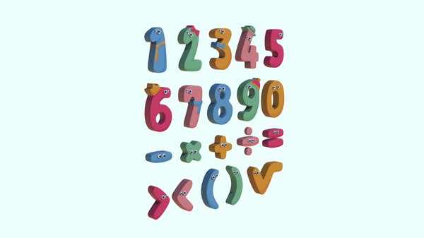 modelo 3d Número de dibujos animados v001 - TurboSquid 2159259