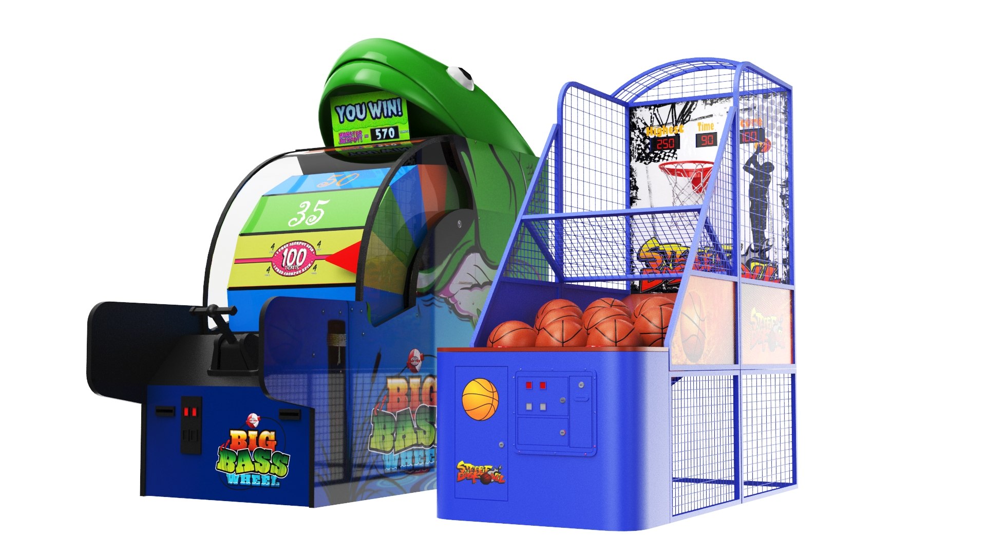 3D Two Arcade Games Monster Ticket And Basketball Model - TurboSquid ...
