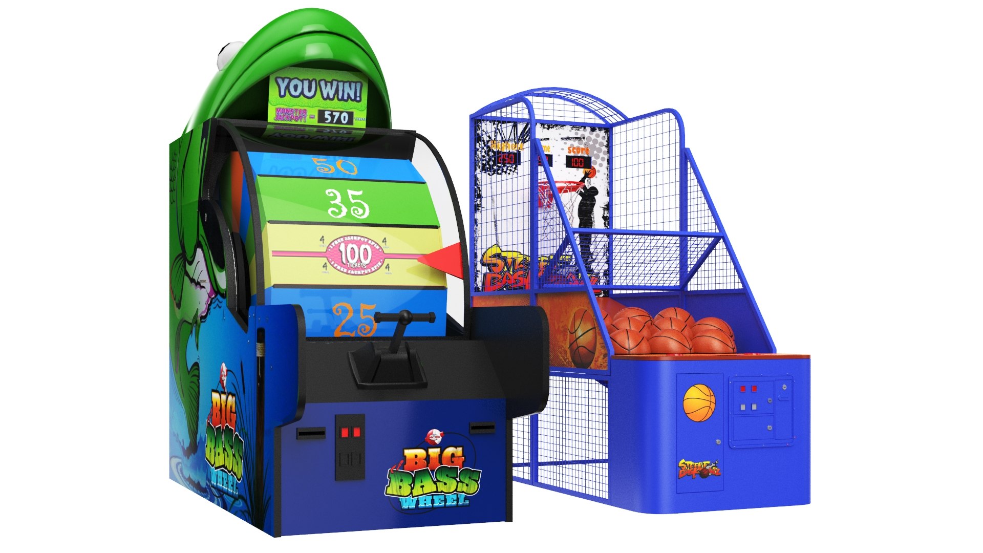 3D Two Arcade Games Monster Ticket And Basketball Model - TurboSquid ...