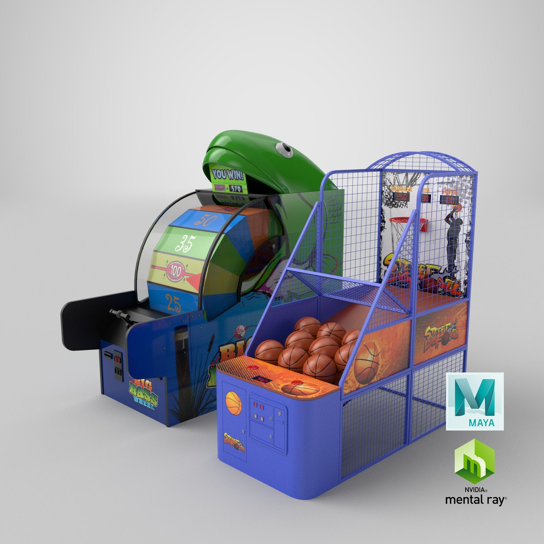 3D Two Arcade Games Monster Ticket And Basketball model - TurboSquid ...