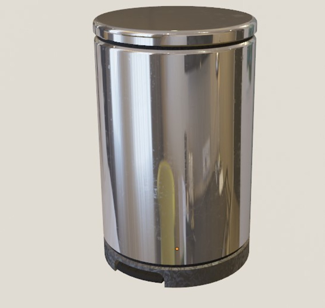 3D Chrome Trash Bathroom Model - TurboSquid 1592670
