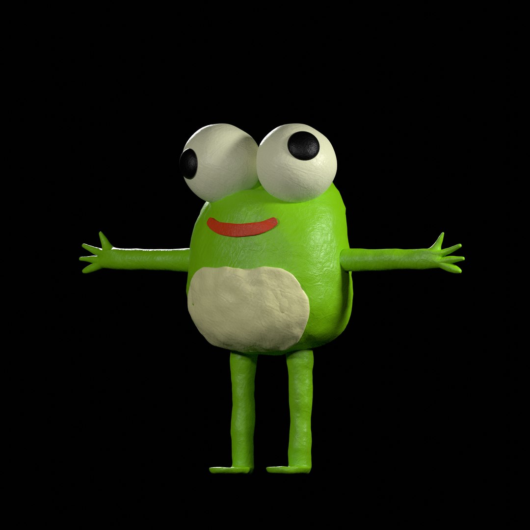 3D Model Plasticine Frog In T Pose - TurboSquid 2114446