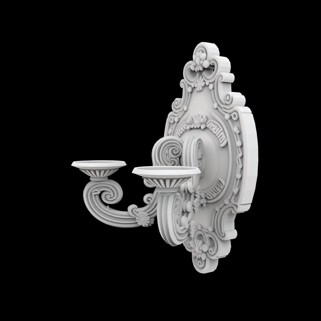 3D Classic Victorian Candle Sconce 3D Print Model - TurboSquid 2486806