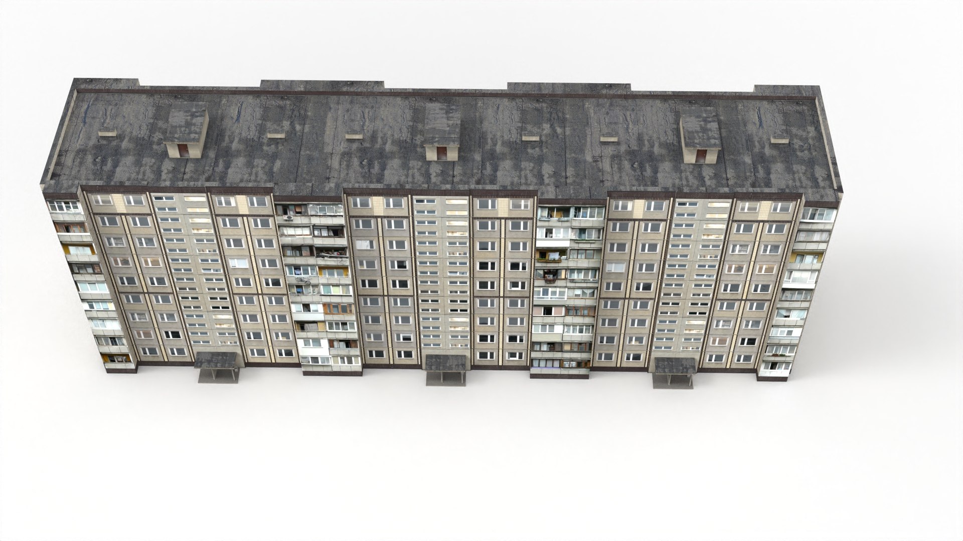 3D Nine-Story Residential Building Model - TurboSquid 2316910