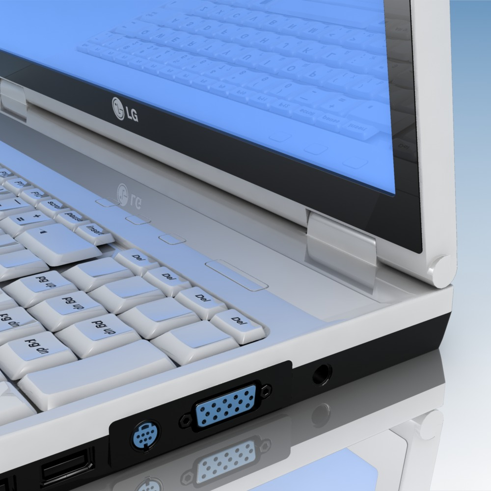 notebook lg e500 laptop 3d model