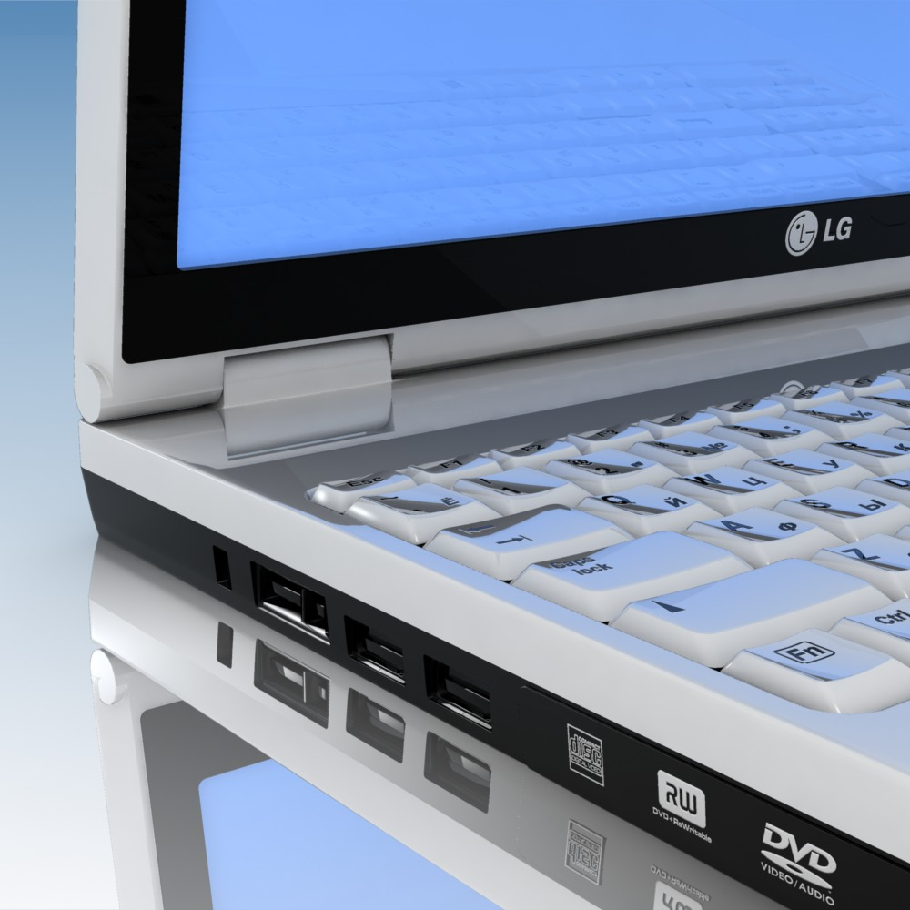 notebook lg e500 laptop 3d model