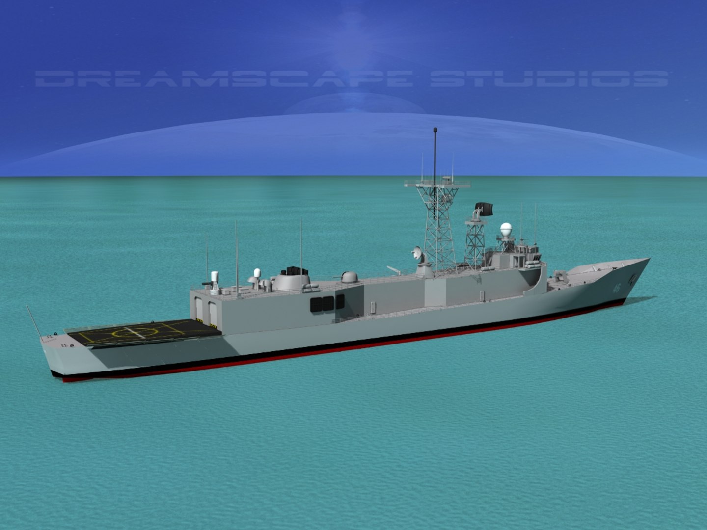 Perry Class Frigate 3d Max