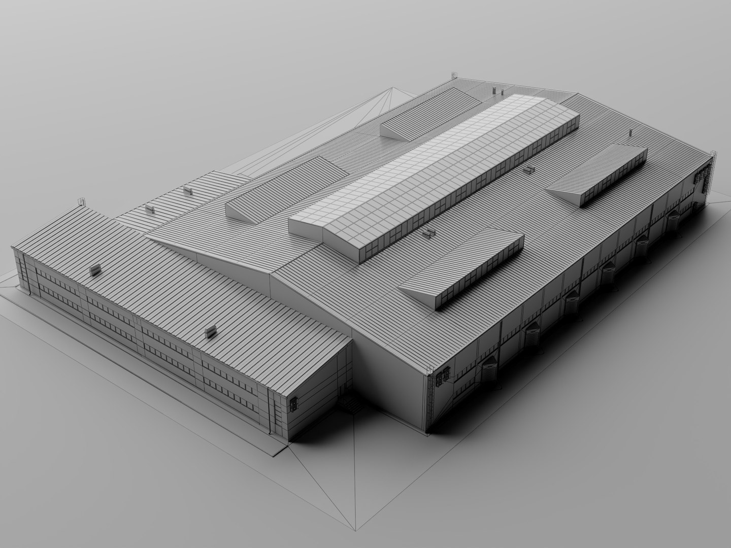 3D Large Industrial Warehouse Building - TurboSquid 2507659