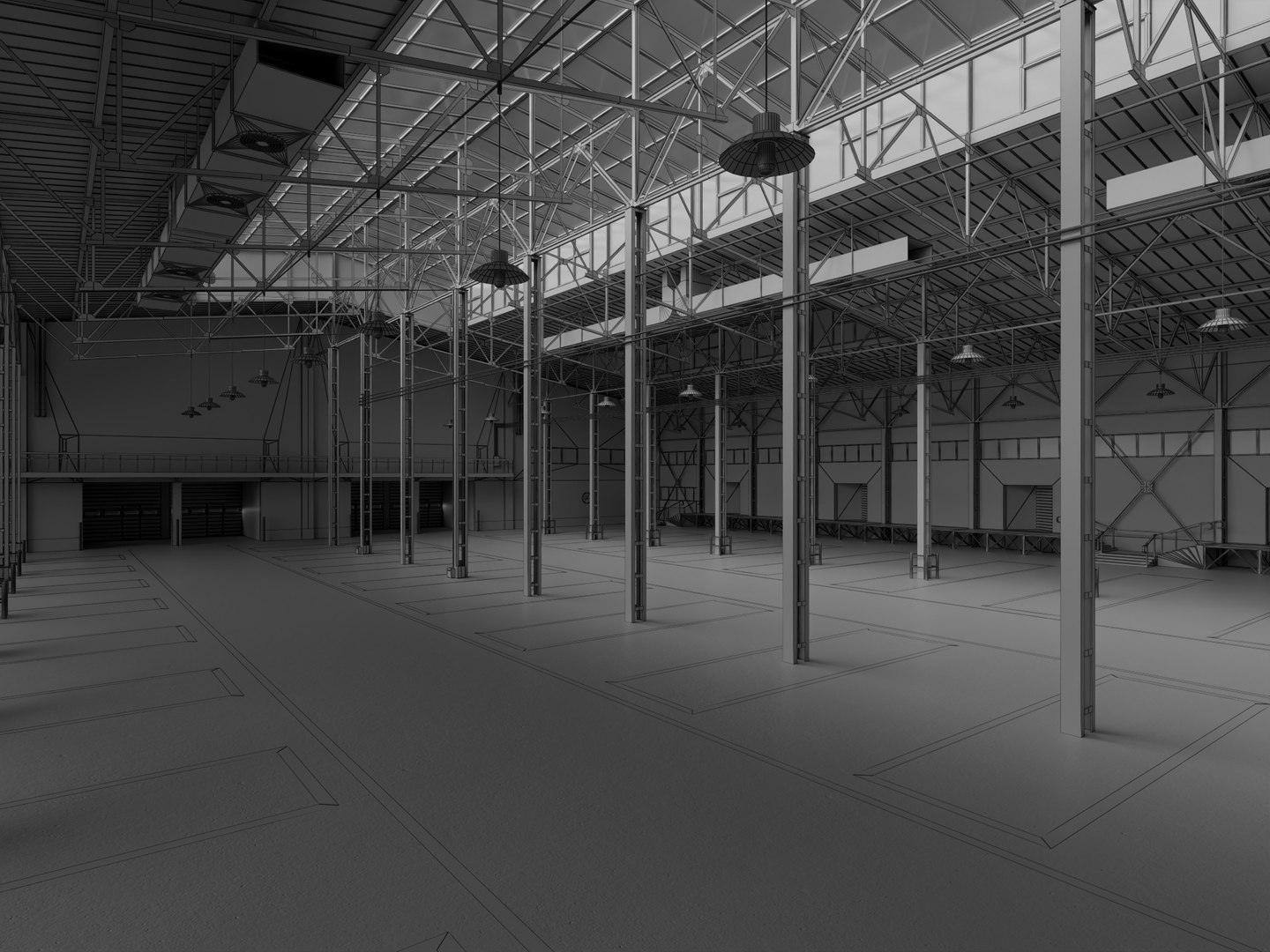3D Large Industrial Warehouse Building - TurboSquid 2507659