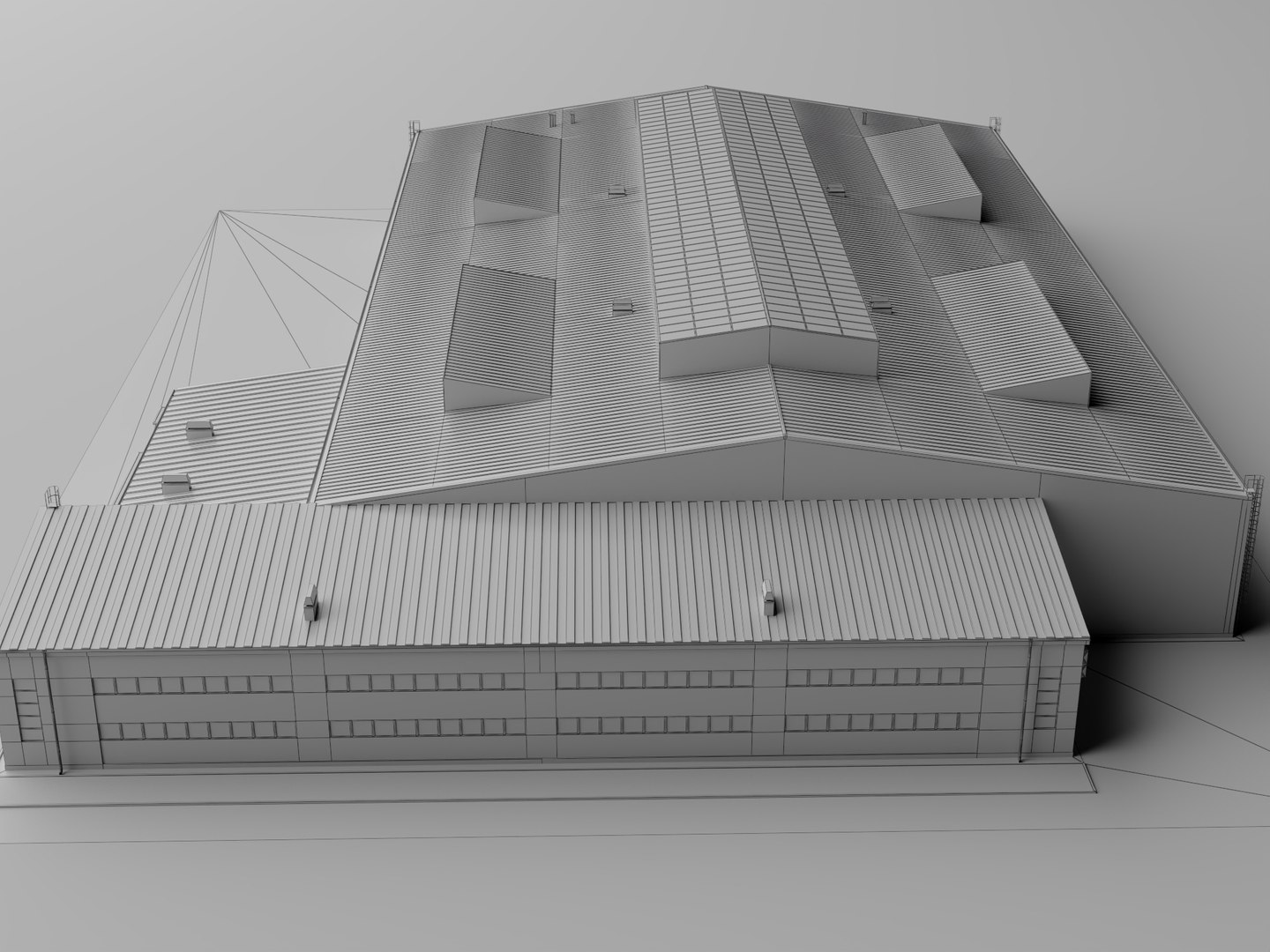 3D Large Industrial Warehouse Building - TurboSquid 2507659