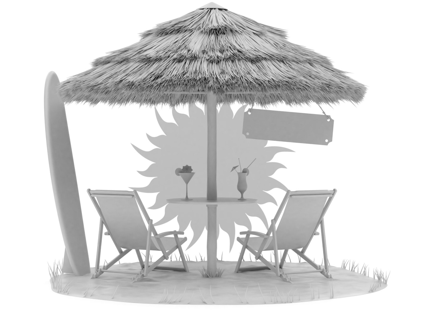 3D Bulrush Straw Chair Model - TurboSquid 1606801