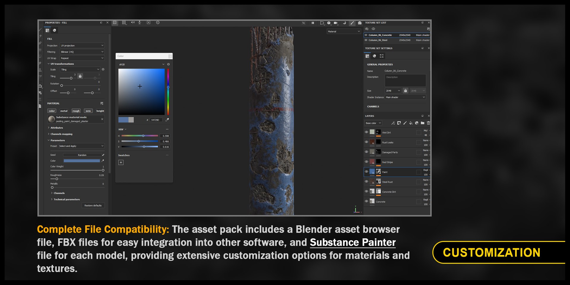 Collapsed Damaged And Destroyed Columns Kitbash Volume 01 3D Model ...