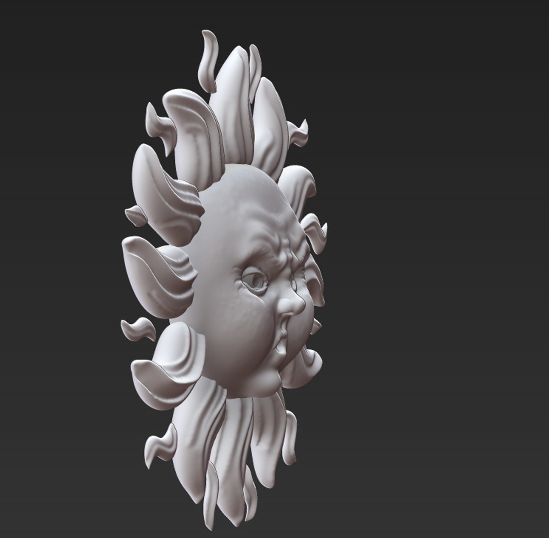 free sun face 3d model