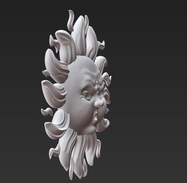 free sun face 3d model