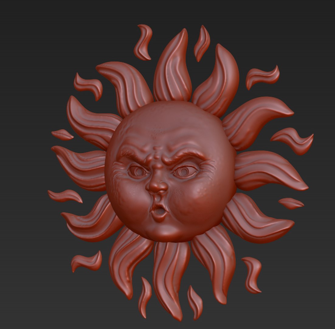 free sun face 3d model