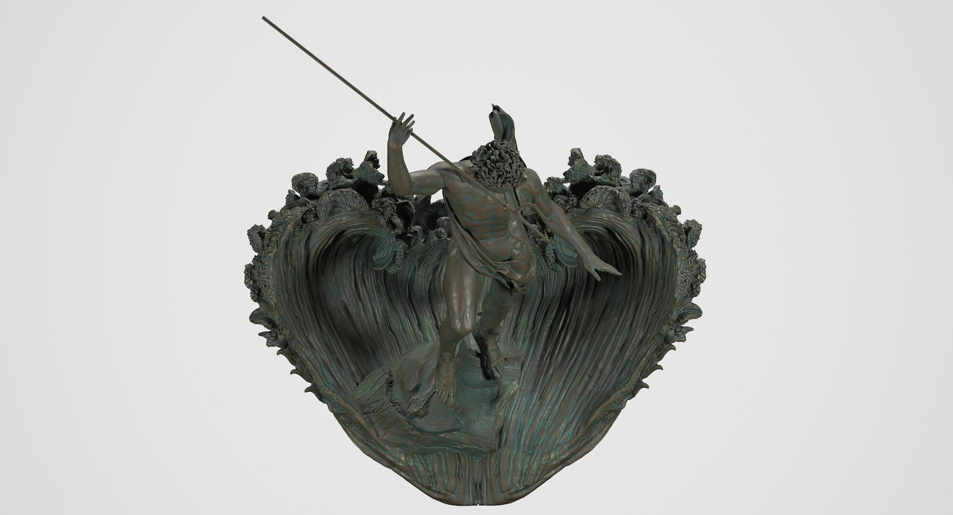 3d poseidon sculpture