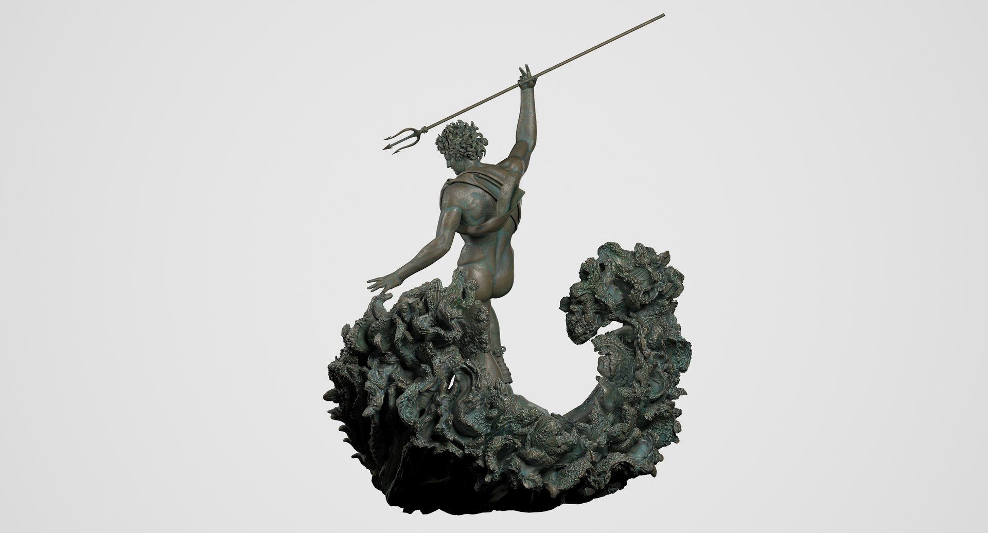 3d poseidon sculpture