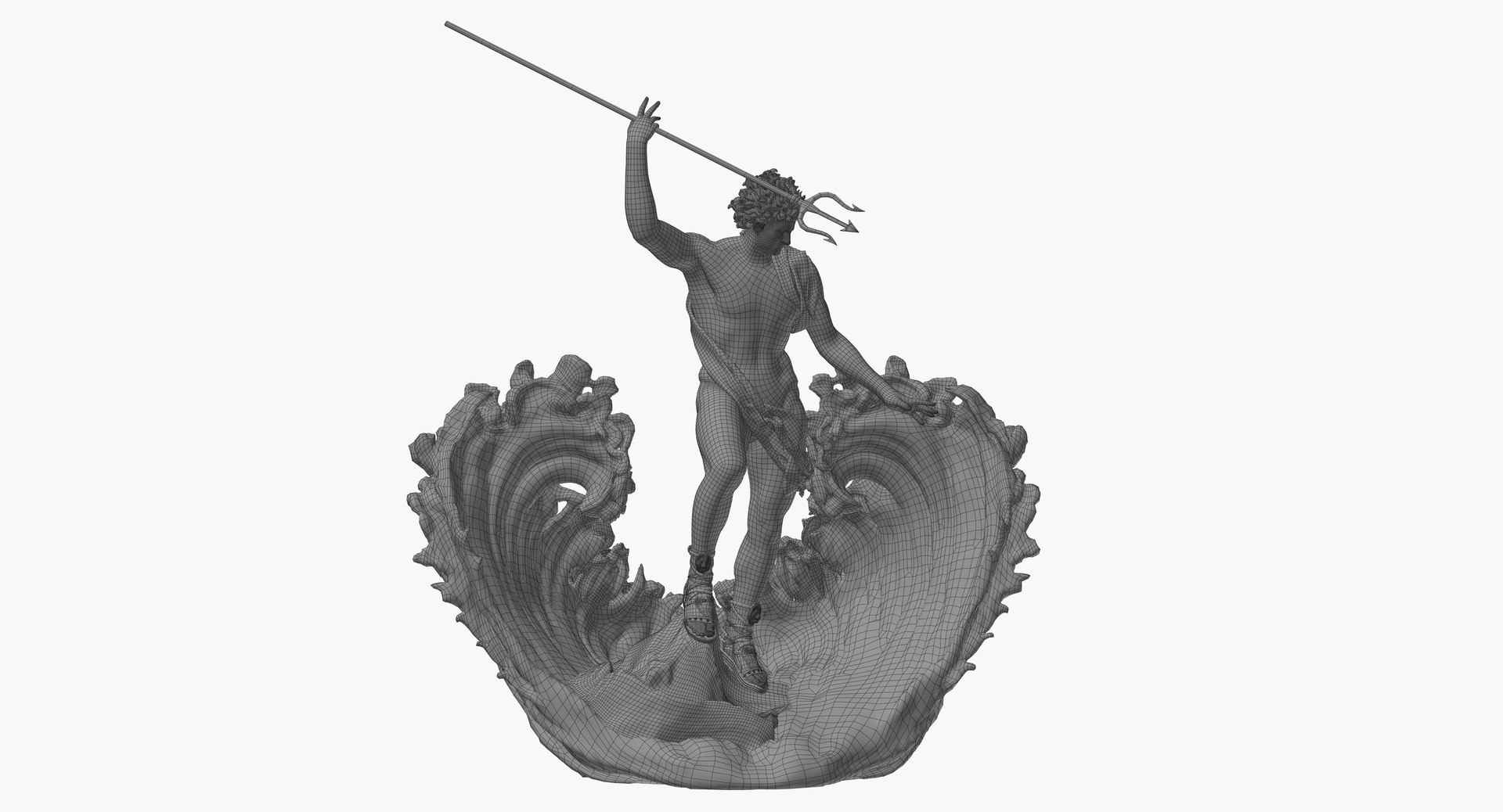 3d poseidon sculpture