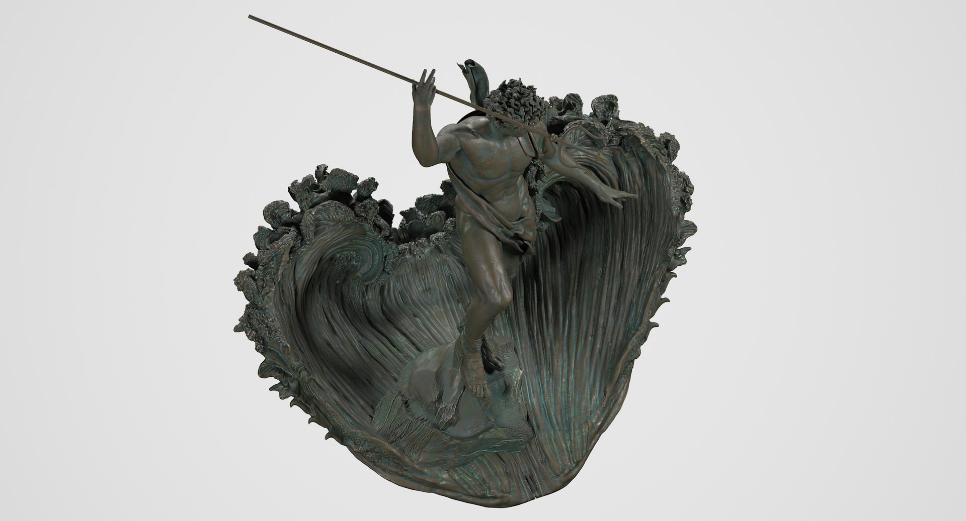 3d poseidon sculpture