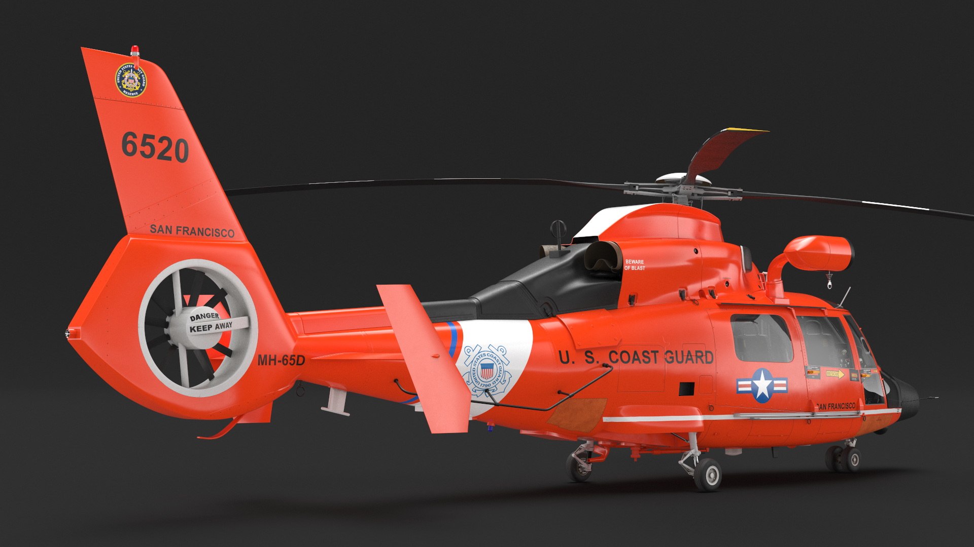 Eurocopter MH 65 Dolphin Coast Guard Rigged For Cinema 4D 3D ...