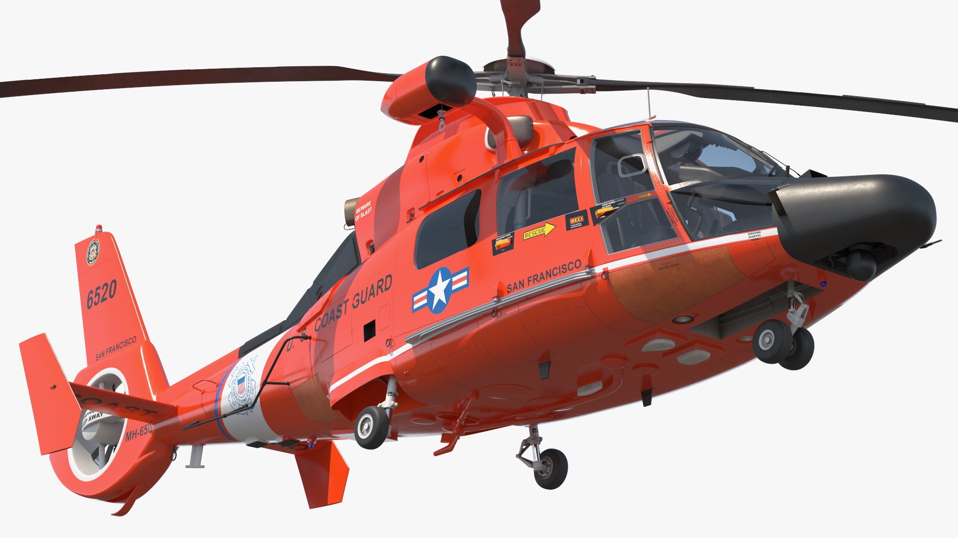 Eurocopter MH 65 Dolphin Coast Guard Rigged For Cinema 4D 3D ...
