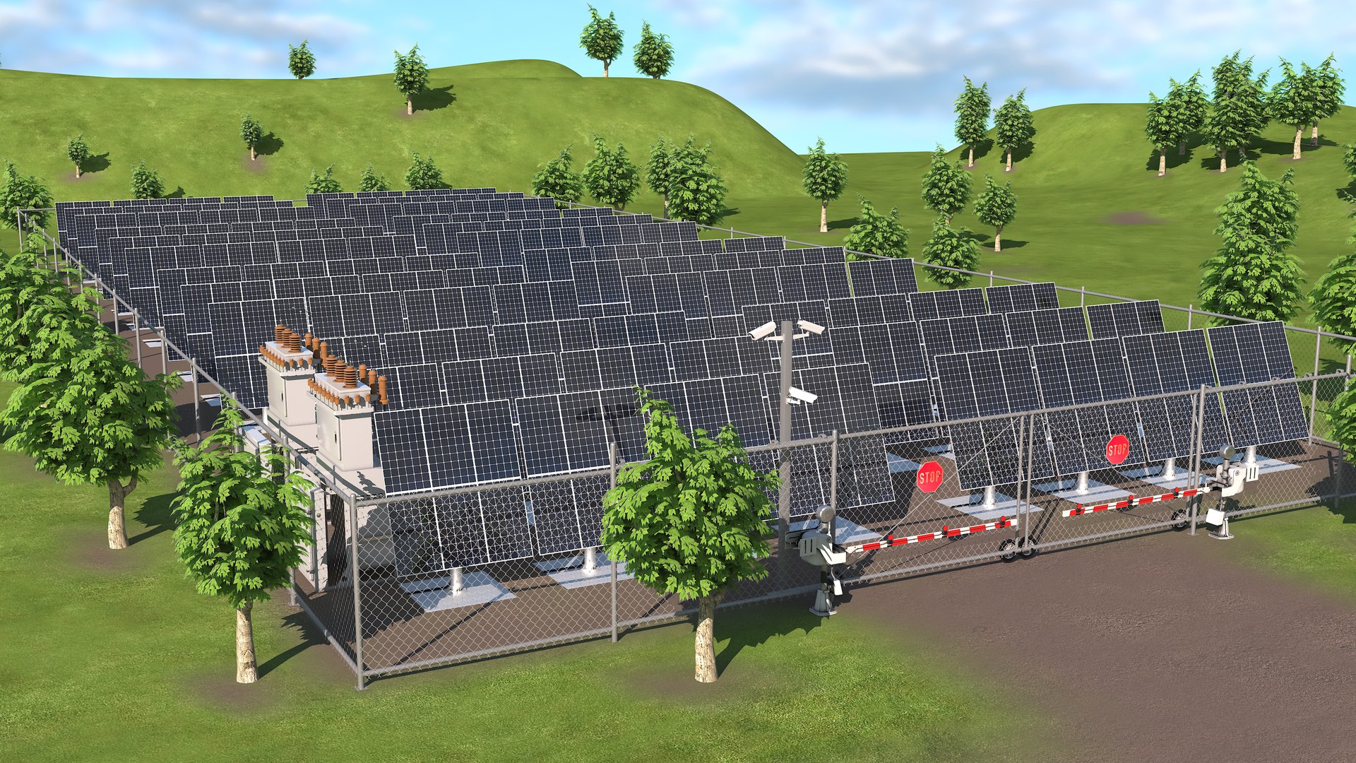 Solar Power Site Collection 3D Model - TurboSquid 2300911