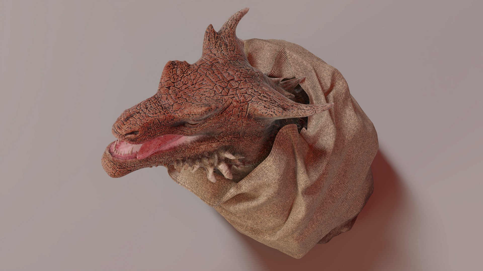 3D Dragon Head In Bag Model - TurboSquid 2335668