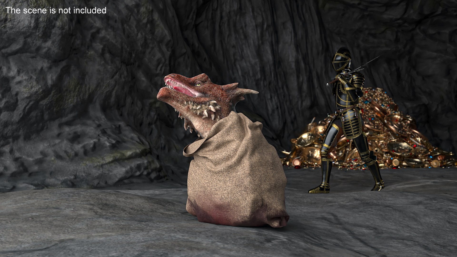 3D Dragon Head In Bag Model - TurboSquid 2335668