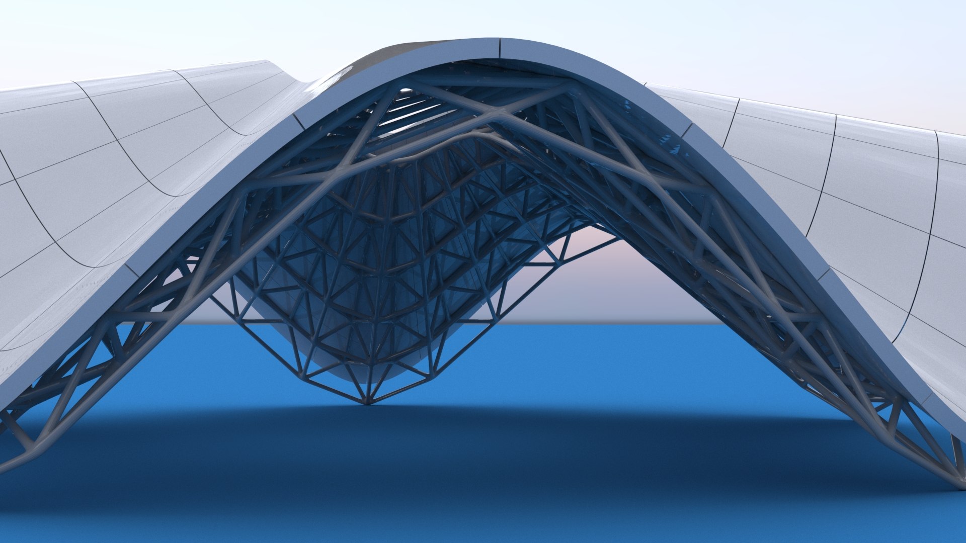 Circular Wavy Truss Pavilion 3D - TurboSquid 2172201