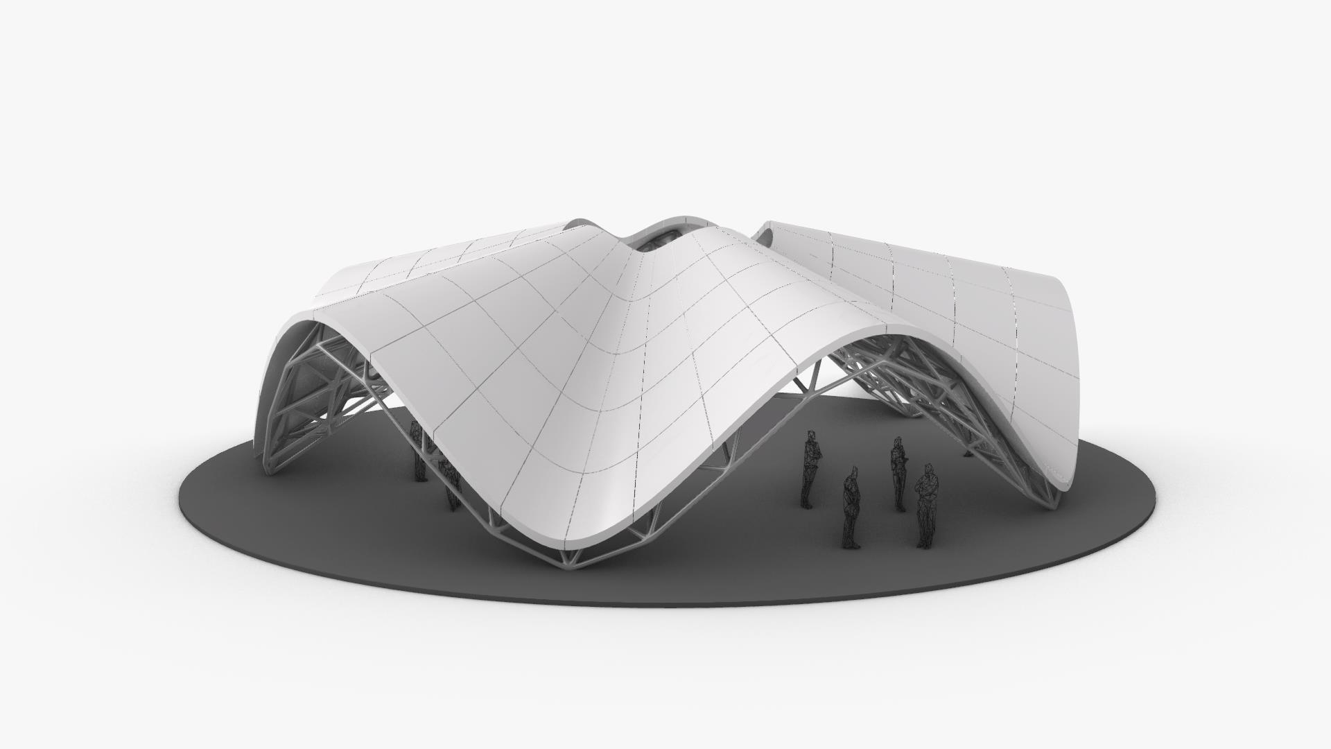 Circular Wavy Truss Pavilion 3D - TurboSquid 2172201