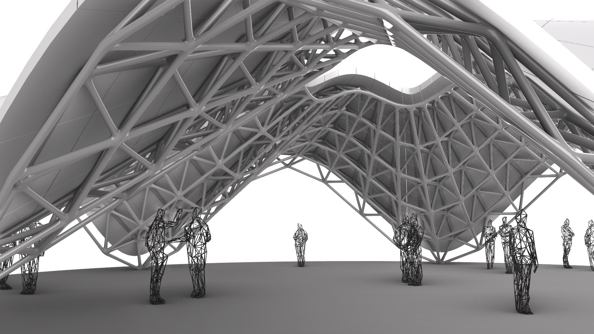 Circular Wavy Truss Pavilion 3D - TurboSquid 2172201