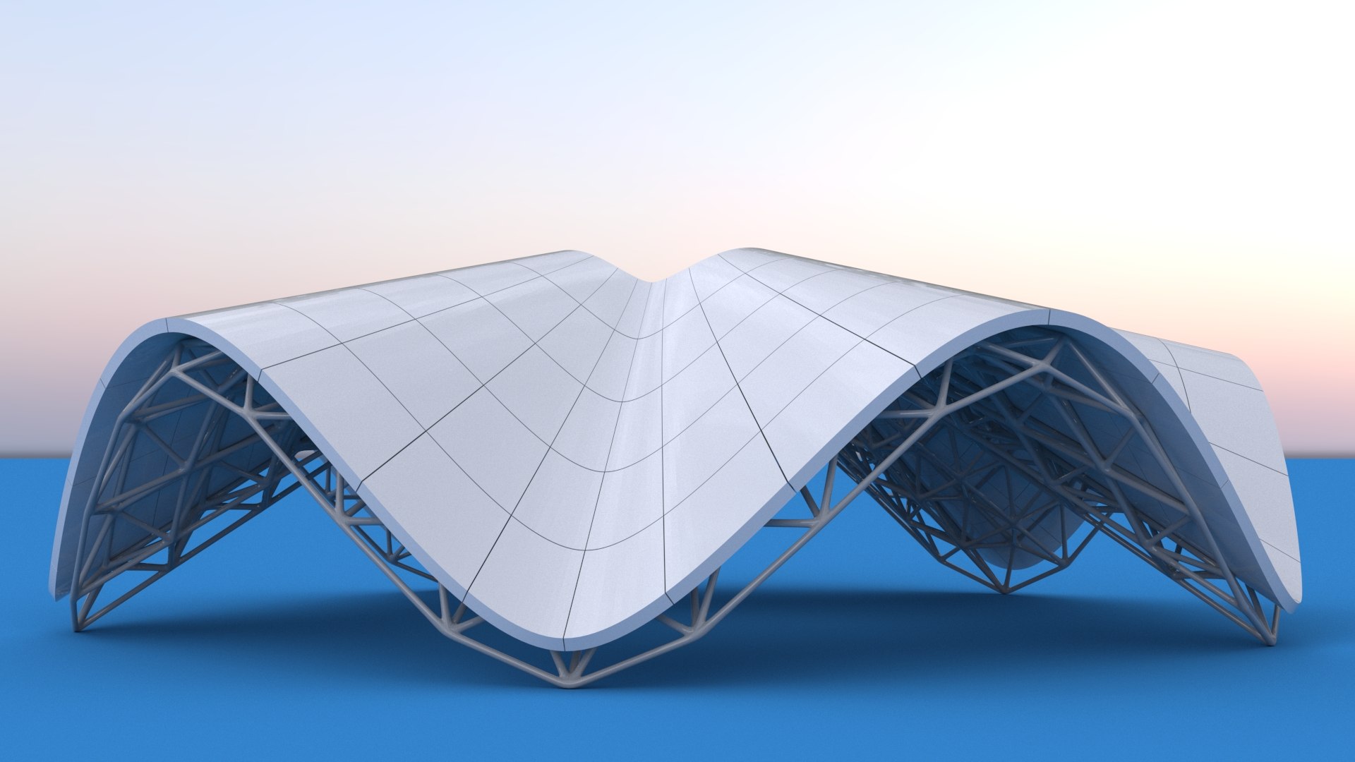 Circular Wavy Truss Pavilion 3D - TurboSquid 2172201