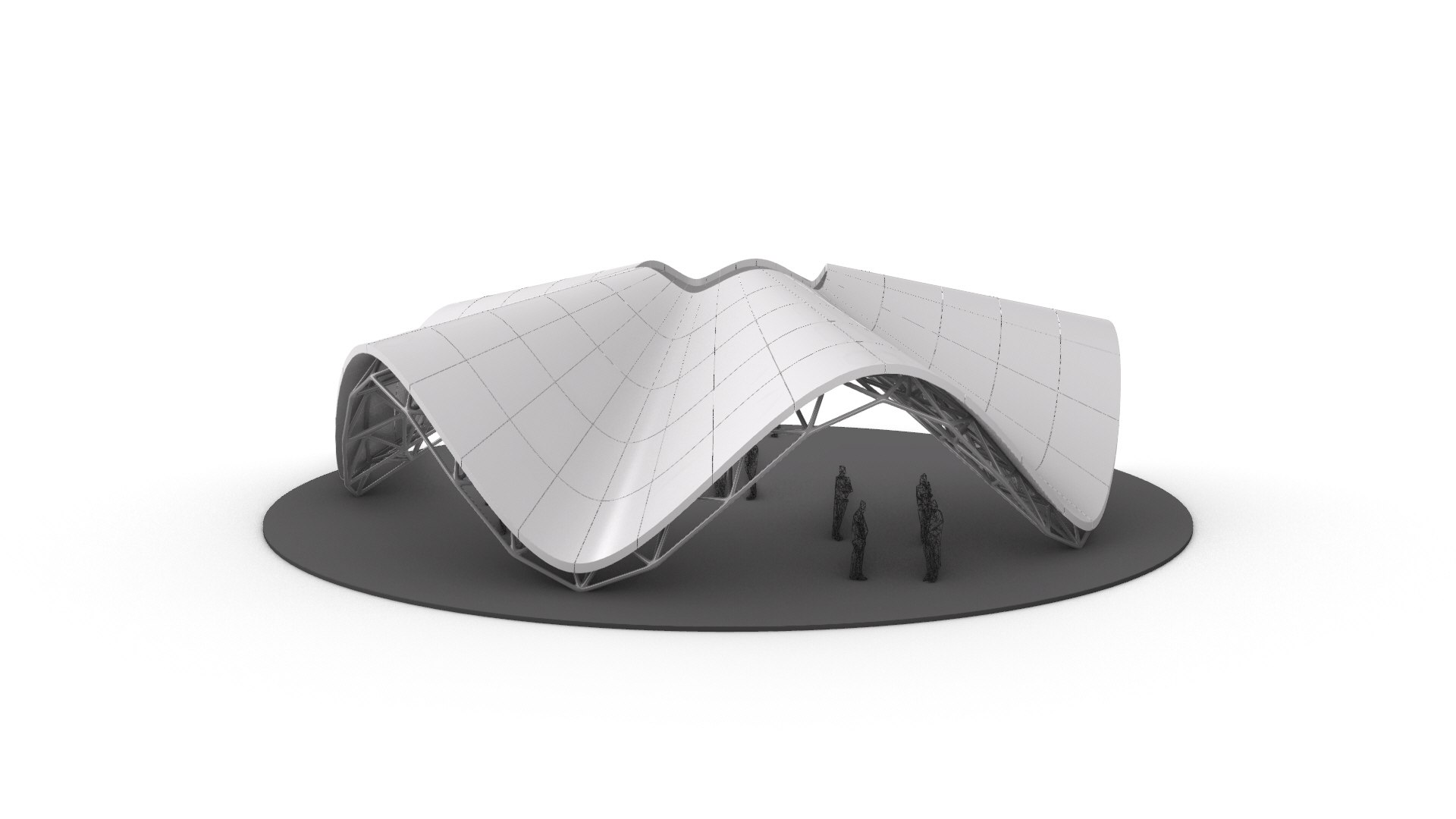 modelo 3d Pabellón de armadura ondulada circular - TurboSquid 2172201