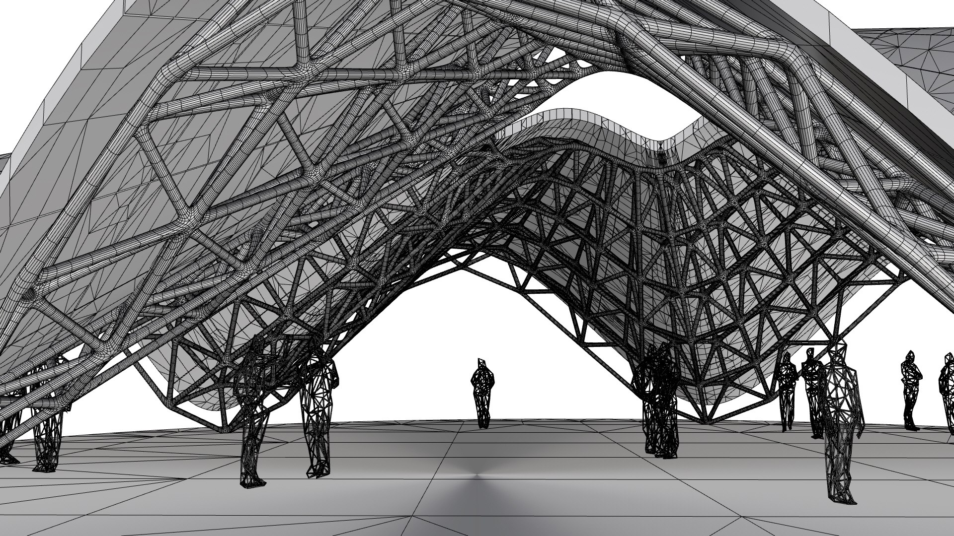 Circular Wavy Truss Pavilion 3D - TurboSquid 2172201
