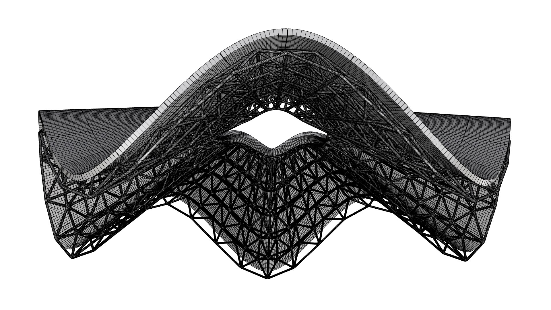 Circular Wavy Truss Pavilion 3D - TurboSquid 2172201