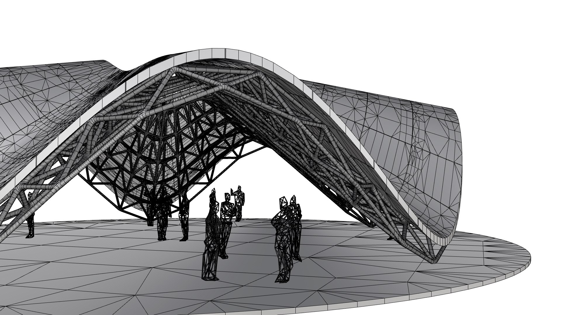 Circular Wavy Truss Pavilion 3D - TurboSquid 2172201