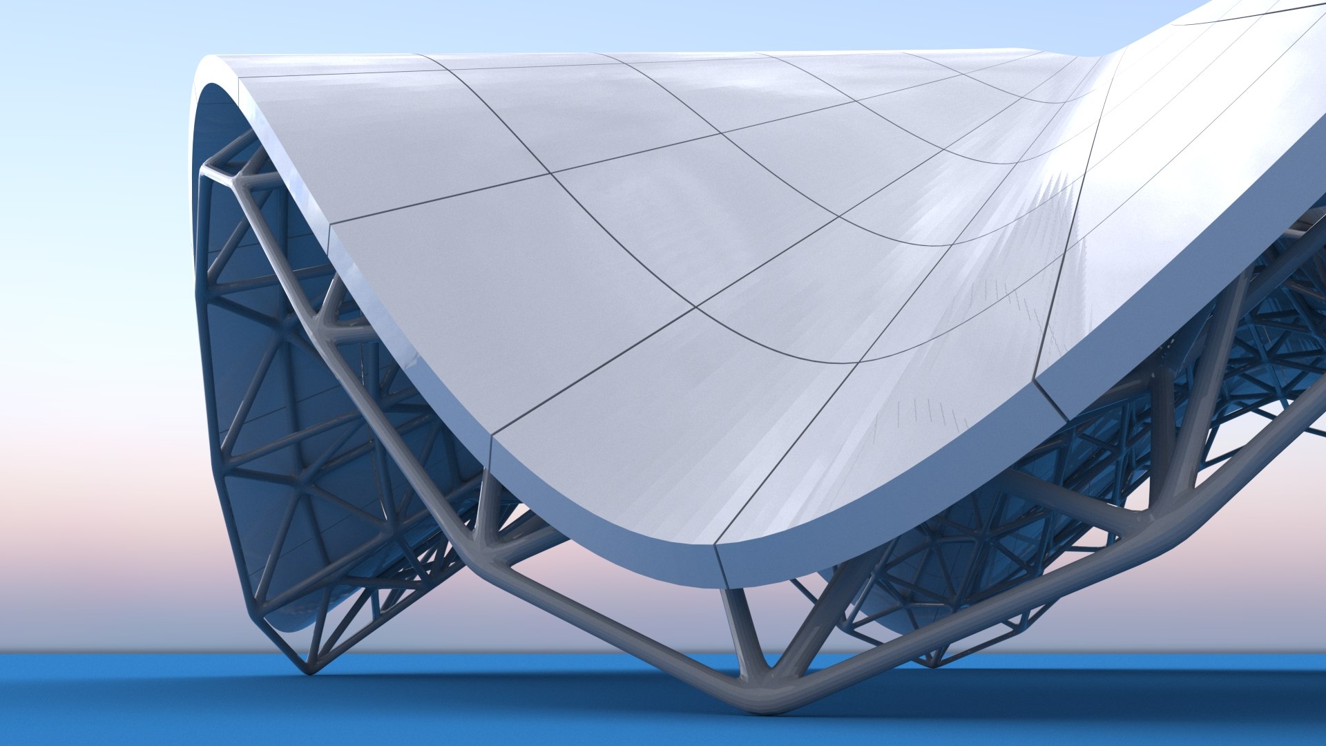 Circular Wavy Truss Pavilion 3D - TurboSquid 2172201