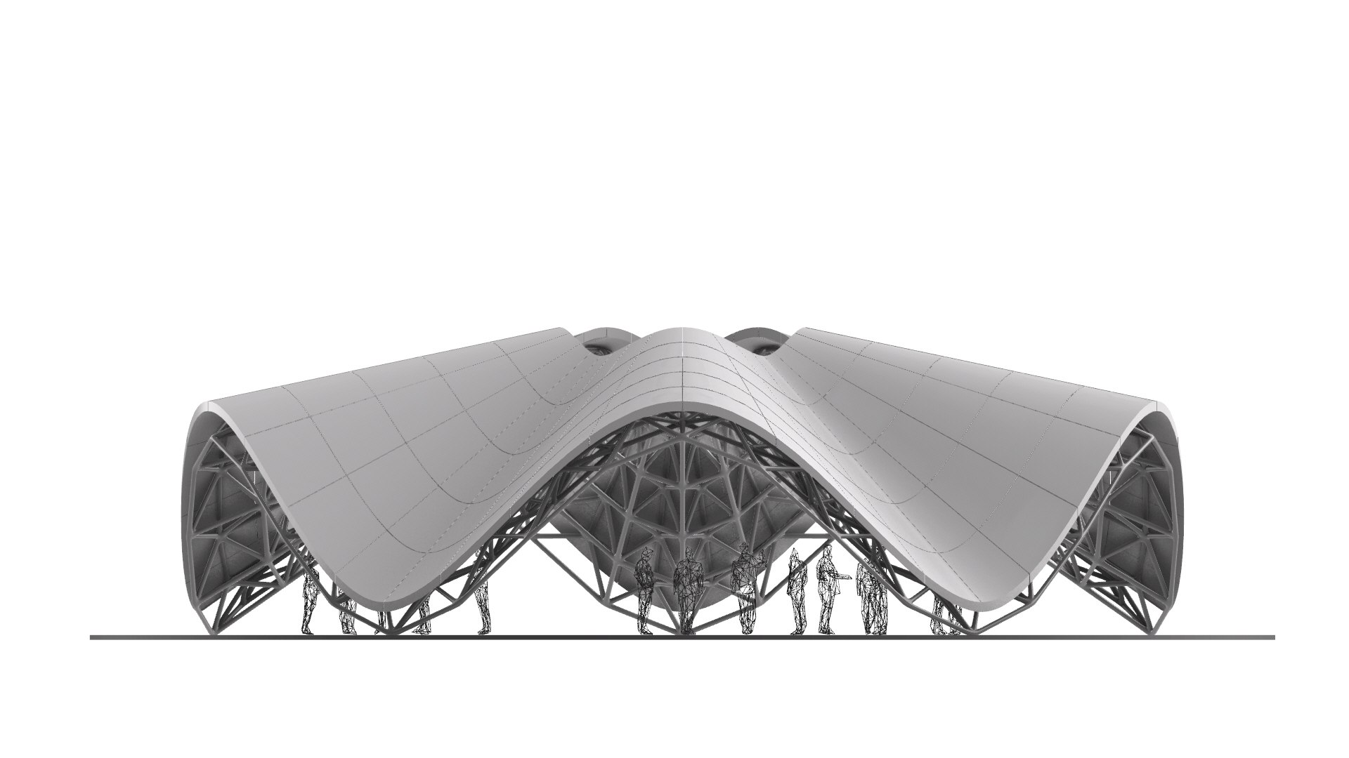 Circular Wavy Truss Pavilion 3D - TurboSquid 2172201