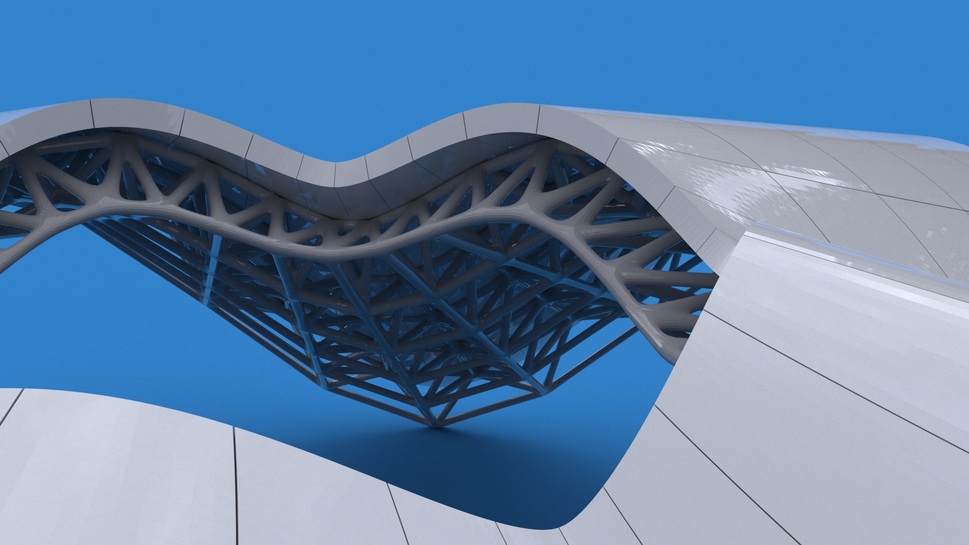 Circular Wavy Truss Pavilion 3D - TurboSquid 2172201