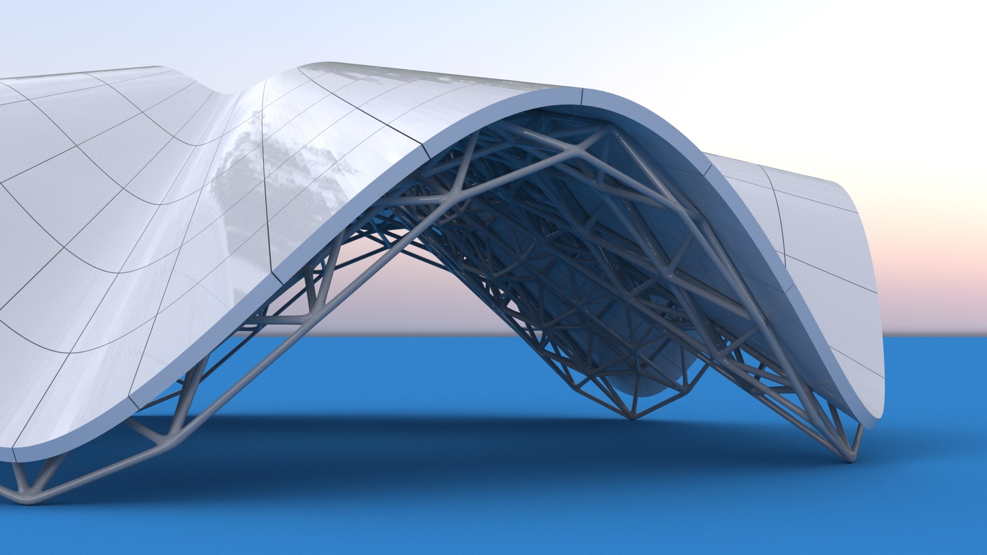 Circular Wavy Truss Pavilion 3D - TurboSquid 2172201