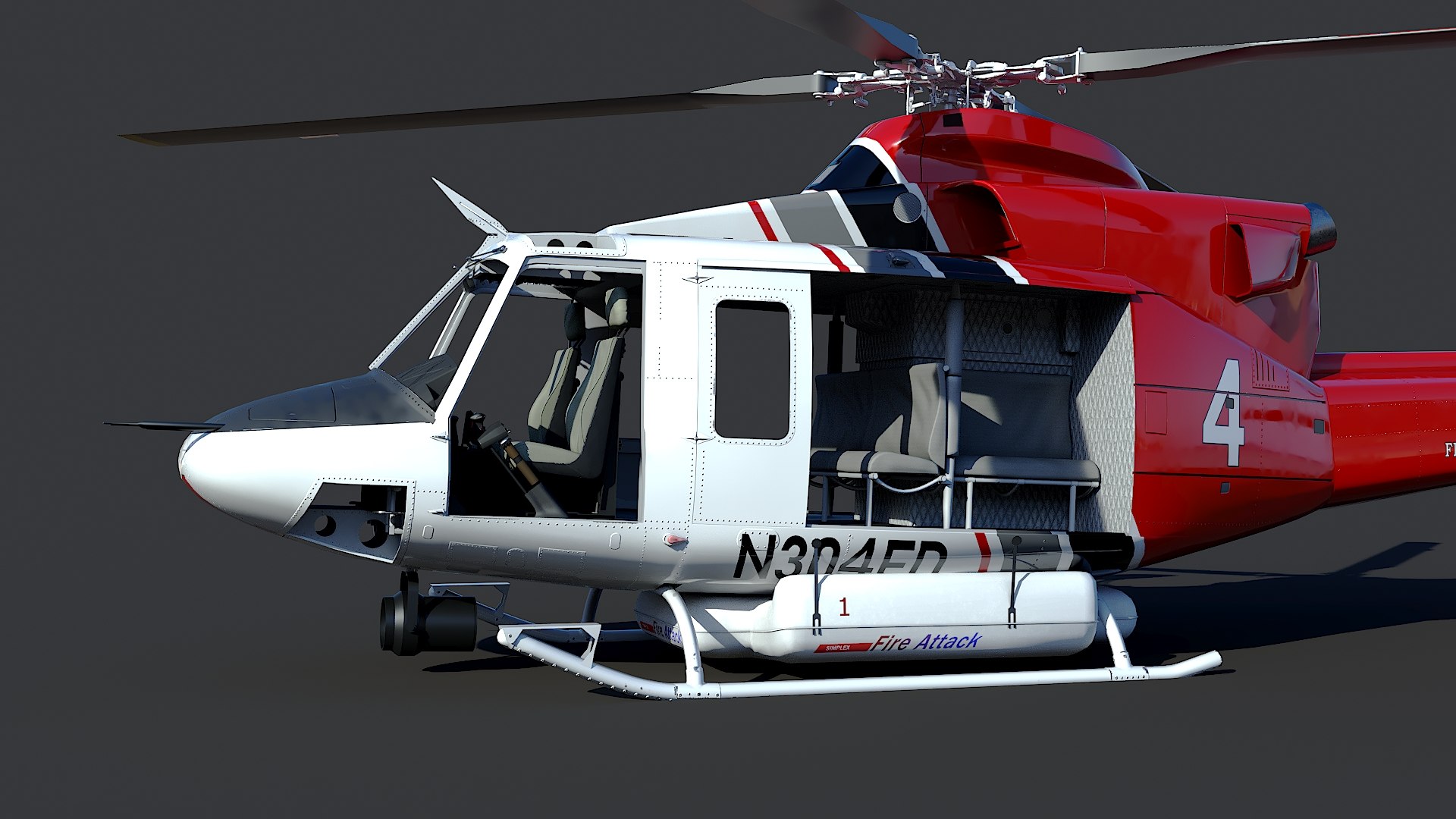 Helicopter Bell 412 LAFD model - TurboSquid 1789125