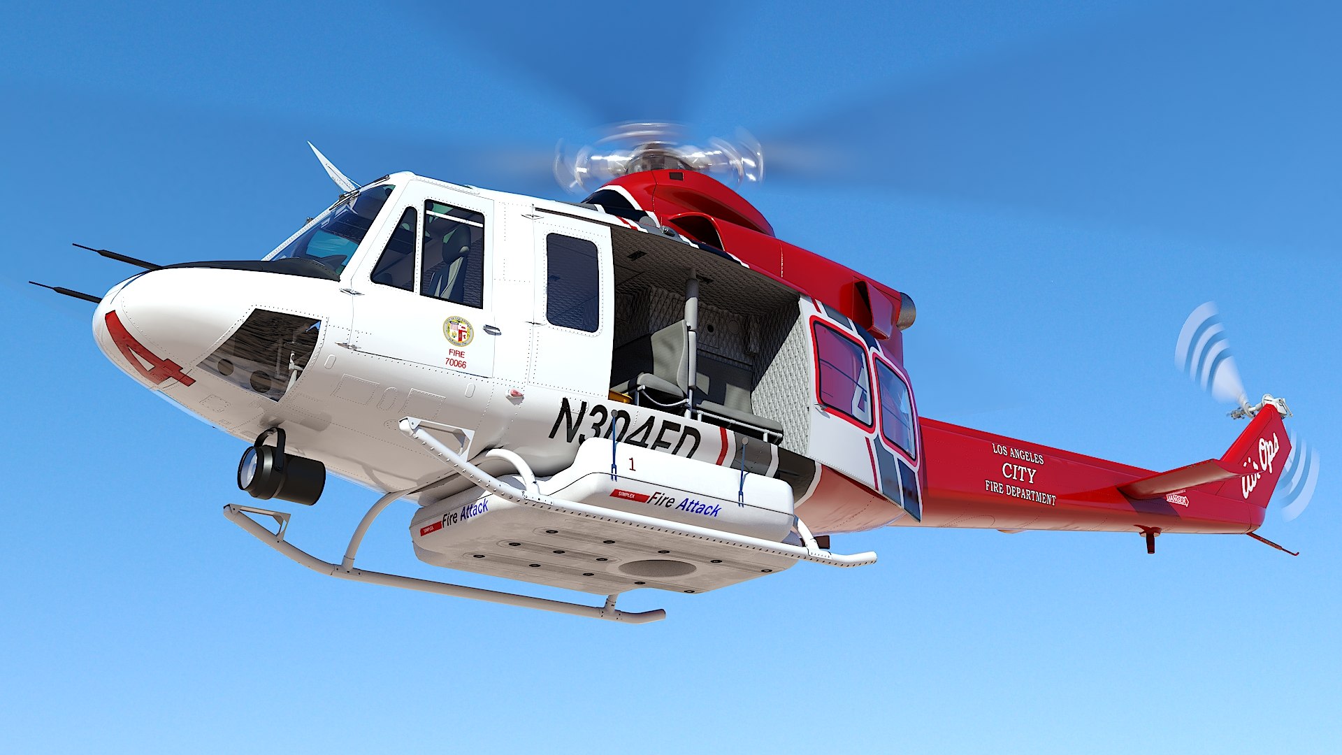 Helicopter Bell 412 LAFD model - TurboSquid 1789125