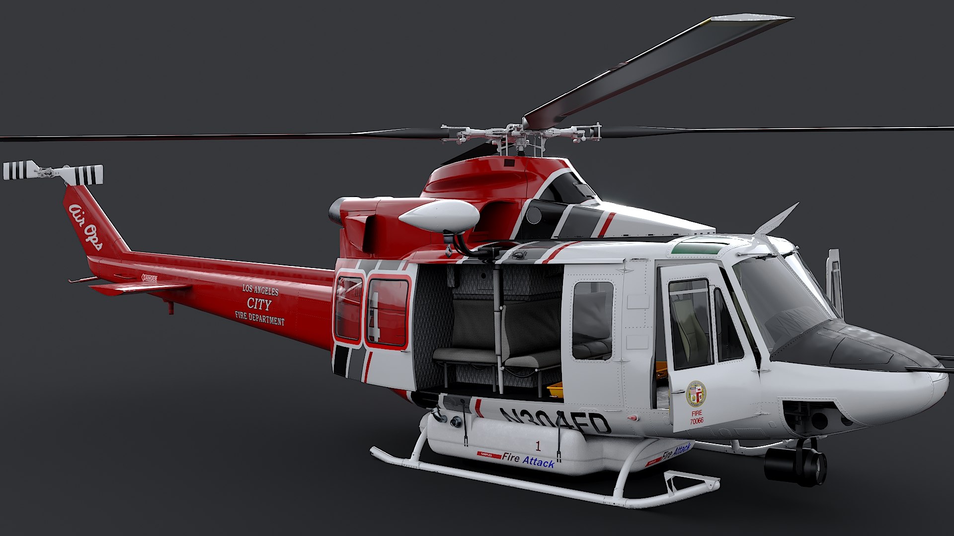Helicopter Bell 412 LAFD model - TurboSquid 1789125