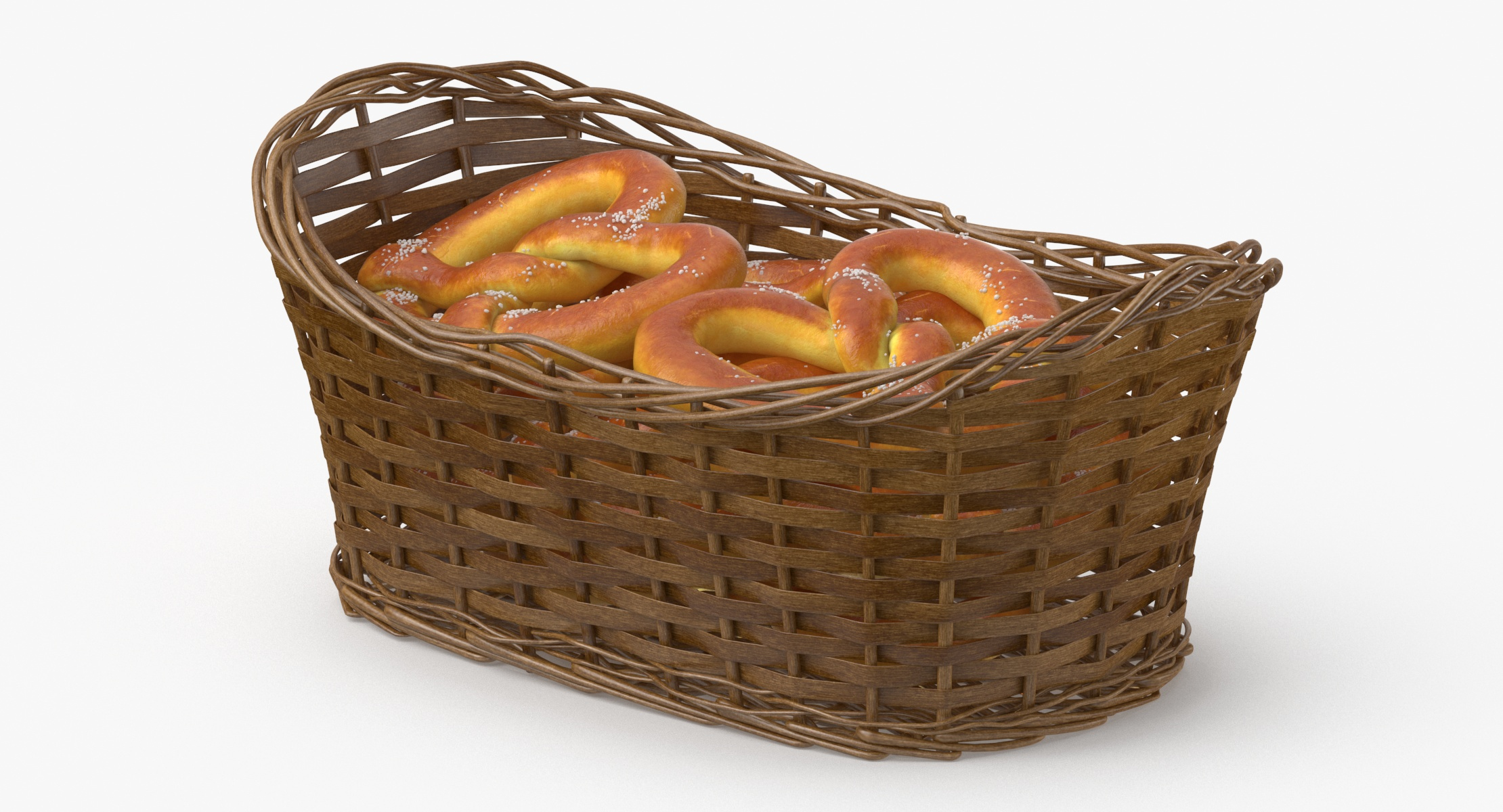 3D Basket With Pretzels model - TurboSquid 1855658