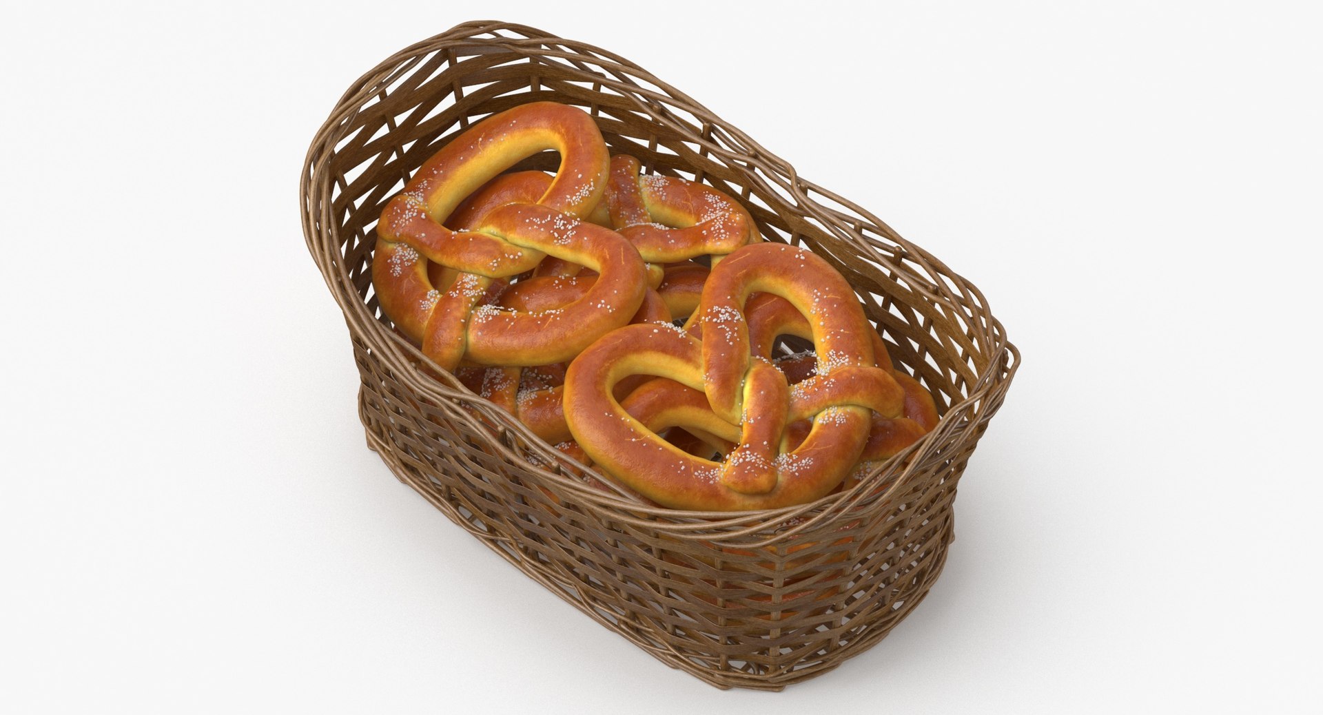 3D Basket With Pretzels model - TurboSquid 1855658