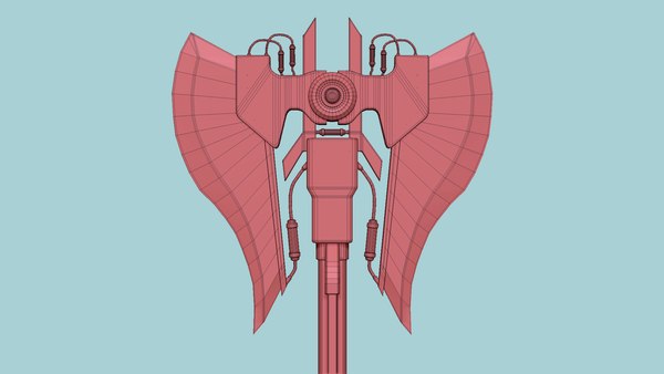 3D SciFi War Axe B08 Yellow - Sci Fi Weapon Design - TurboSquid 1979570