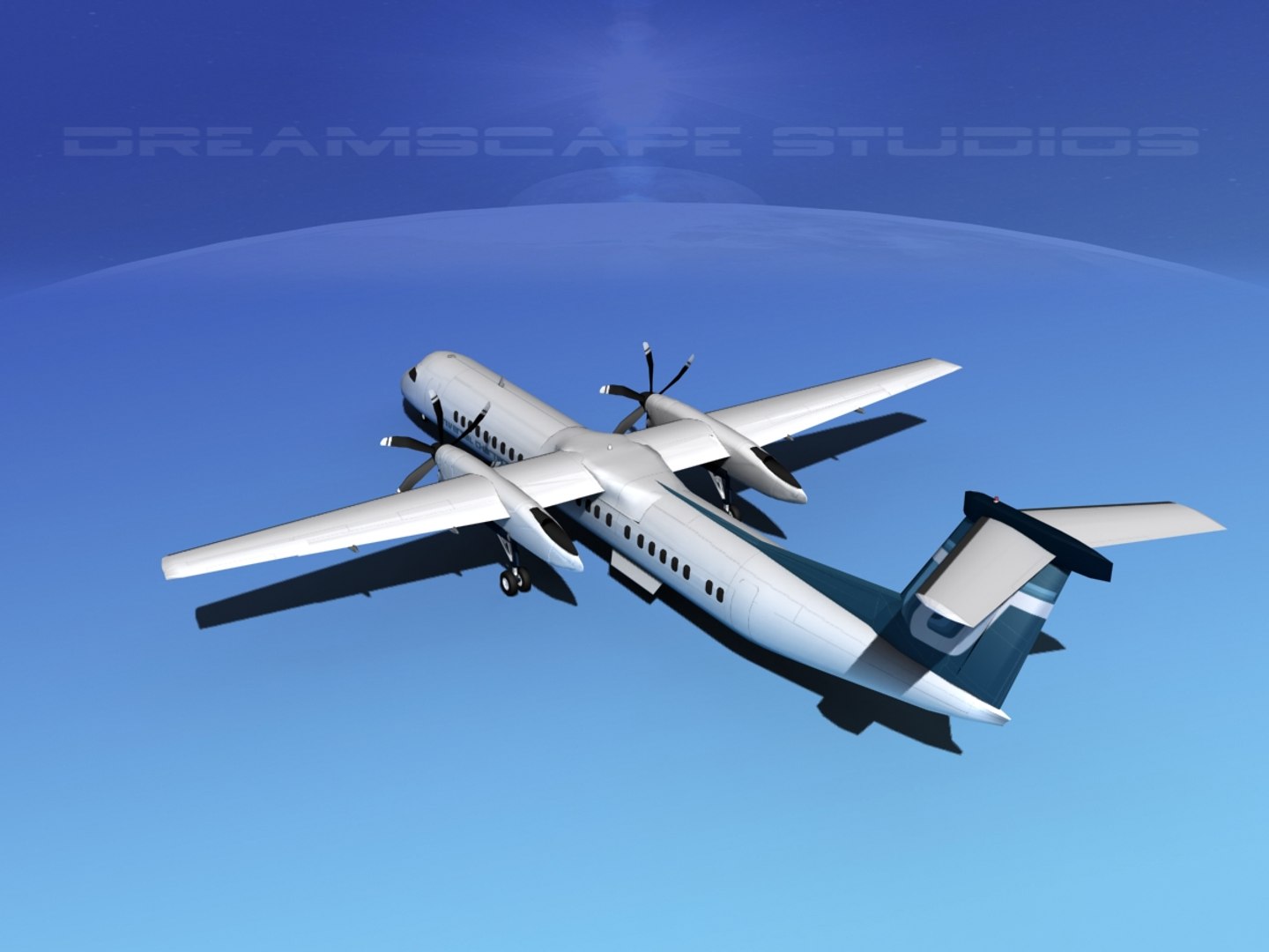 3d Dhc-8-400 400 Model